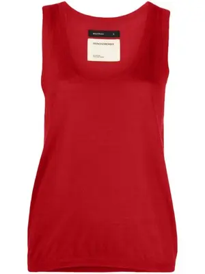 Frenckenberger Sleeveless Knitted Top - Red