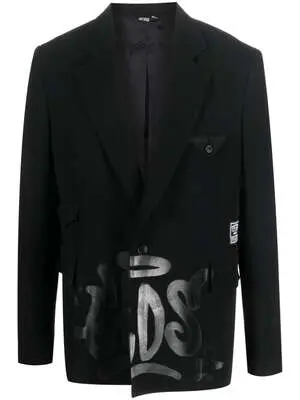 Gcds Graffiti-print Silk Blazer