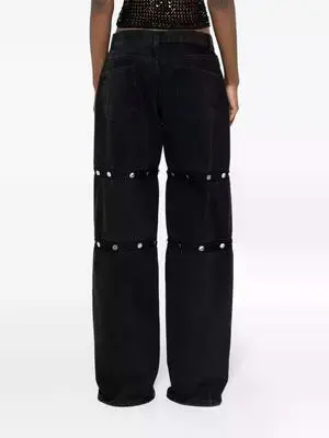 Attico Deconstructed Wide Leg Jeans