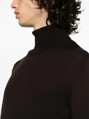 FILERIA Roll-neck Virgin Wool Jumper - Brown