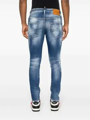 Dsquared2 Paint-splatter Distressed Skinny Jeans