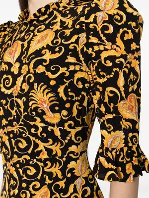 Rhode Felix Baroque-print Midi Dress
