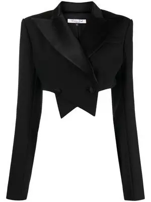 LAQUAN SMITH Double-Breasted Cropped Blazer