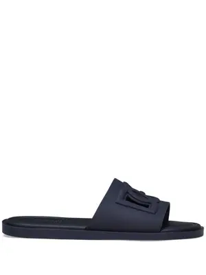 Dolce & Gabbana Rubber Dg Logo Slides - Blue