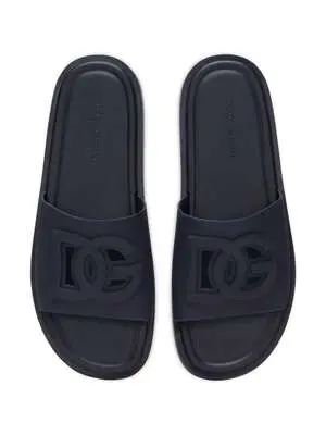 Dolce & Gabbana Rubber Dg Logo Slides - Blue