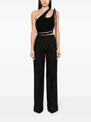 ANDREĀDAMO Cut-out Draped Cropped Top