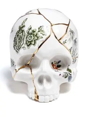 SELETTI Skull Kintsugi - White