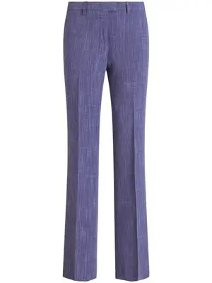 Etro Slub-texture Tailored Trousers - Purple