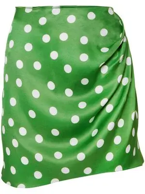 Carolina Herrera Polka-dot Print Ruched Skirt
