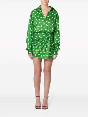 Carolina Herrera Polka-dot Print Ruched Skirt