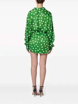 Carolina Herrera Polka-dot Print Ruched Skirt