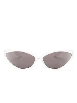 Balenciaga 90s Oval Wrap-around Sunglasses - White