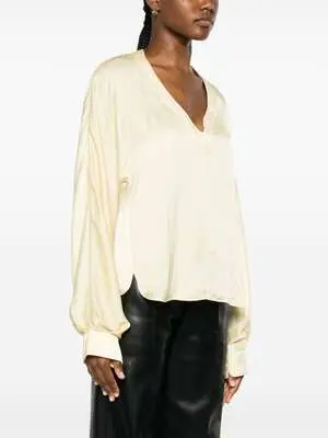 Zadig&Voltaire Tonastir Satin-finish Blouse - Yellow