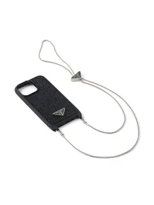 Prada Triangle-logo Iphone 14 Pro Max Case - Black