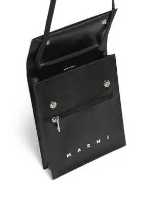 Marni Logo-print Press-stud Fastening Shoulder Bag - Black