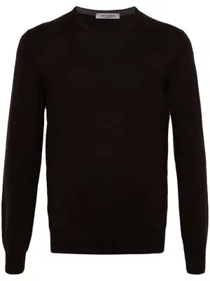 FILERIA Crew-neck Virgin Wool Jumper - Brown