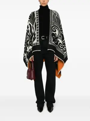 La DoubleJ Reversible Felted Wool-blend Poncho