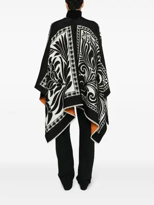 La DoubleJ Reversible Felted Wool-blend Poncho