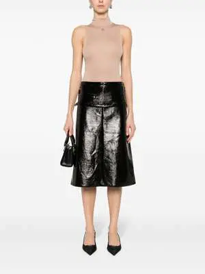 COURREGES Logo-embroidered Vinyl Midi Skirt