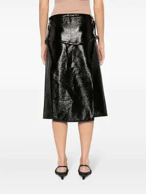 COURREGES Logo-embroidered Vinyl Midi Skirt