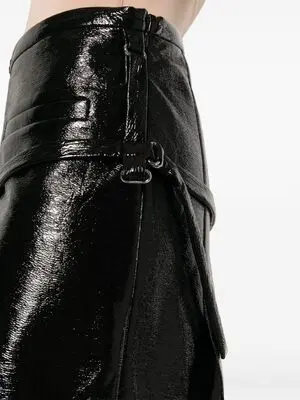 COURREGES Logo-embroidered Vinyl Midi Skirt