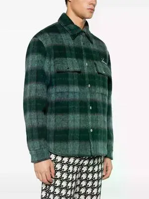 Amiri Embroidered-logo Plaid-patterned Shirt Jacket