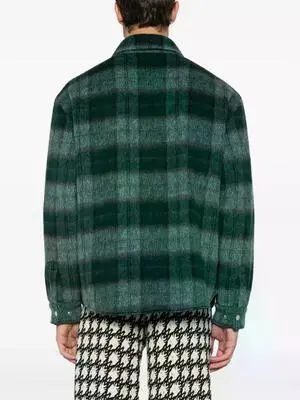 Amiri Embroidered-logo Plaid-patterned Shirt Jacket