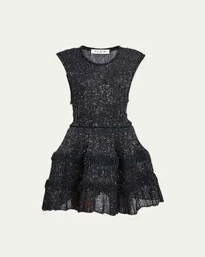 Alaïa ALAIA Crino Open-Knit Mini Dress - Marineargent
