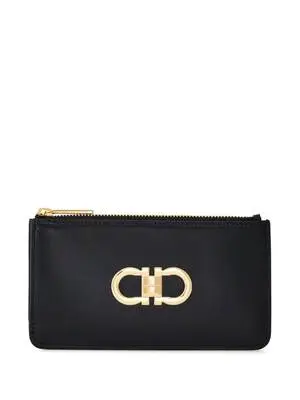 FERRAGAMO Gancini Leather Cardholder - Black