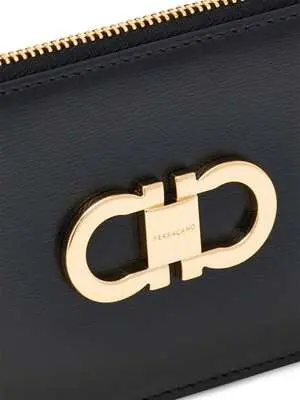 FERRAGAMO Gancini Leather Cardholder - Black