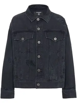 Balmain Ripped-detail Denim Jacket