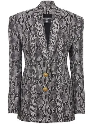 Balmain Snakeskin-print Blazer