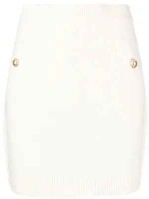 Michael Kors High-waisted Ribbed Skirt - Neutrals
