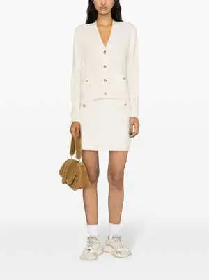 Michael Kors High-waisted Ribbed Skirt - Neutrals