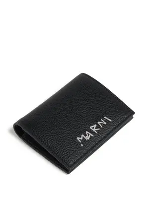 Marni Logo-embroidered Billfold Wallet - Black