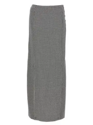 Thom Browne THOM BROWNE Pied De Poule Long Skirt - Whiteblack