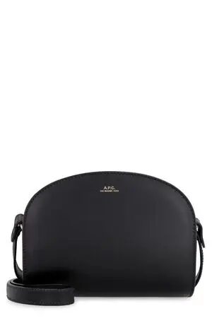 A.P.C A.P.C. MINI DEMI-LUNE LEATHER CROSSBODY BAG - Black