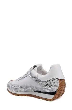 ZIGI Freya Rhinestone Sneakers - White Suede