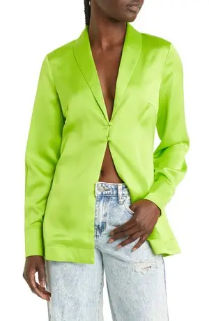 SOMETHING NEW Naomi Satin Button-up Shirt