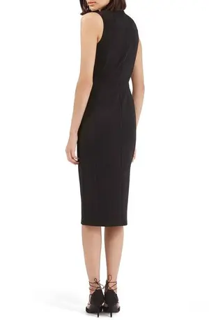 Topshop Sleeveless Mock Neck Midi Dress