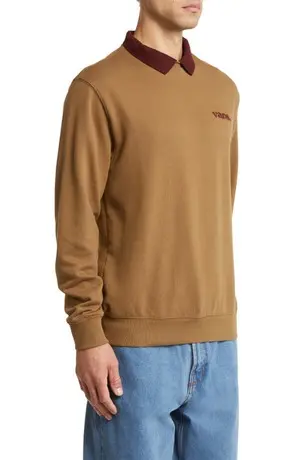 VANS Spread Collar Cotton Blend Sweatshirt
