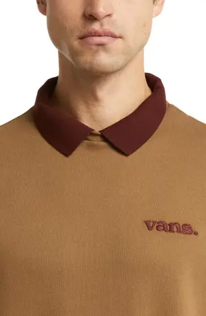 VANS Spread Collar Cotton Blend Sweatshirt