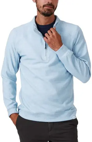 7 Diamonds Generation Quarter Zip Top - Light Blue