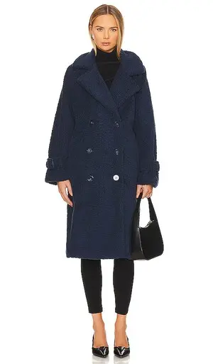 LAMARQUE Malani Faux Fur Coat - Navy