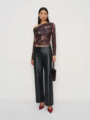 REFORMATION Elio Knit Top - Black