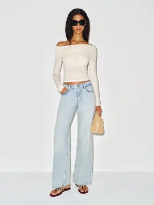 REFORMATION Elio Knit Top - Ivory