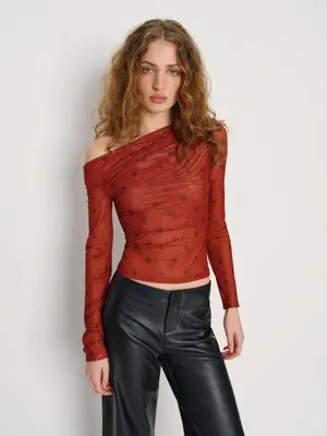 REFORMATION Elio Knit Top - Red