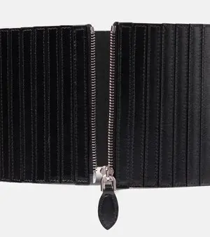Alaïa Striped Corset Leather Belt - Black