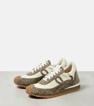 Loewe Flow Runner Suede-trimmed Sneakers