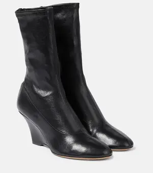Khaite Apollo Leather Ankle Boots - Black